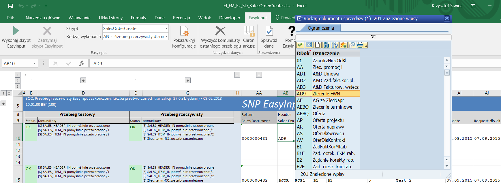 Integracja SAP i MS Excel | EasyInput | All for One Poland