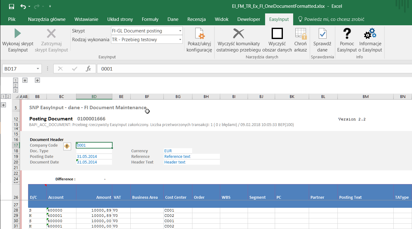 Integracja SAP i MS Excel | EasyInput | All for One Poland