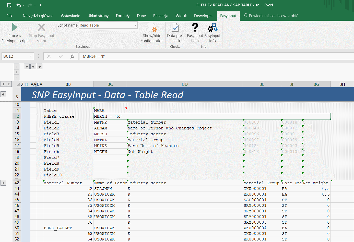 All for One EasyInput | SAP integration with MS Excel